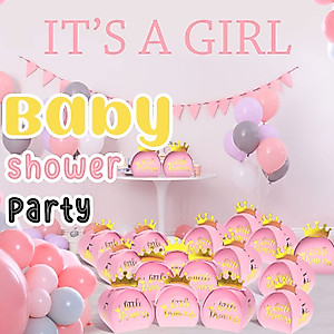 36 Pack Pink Little Princess Candy Boxes Printed Gold Castle and Crown Baby Shower Favors Goodie Treat Boxes Charming Princess Birthday Party Favor Boxes for Baby Girls Party Favors Supplies