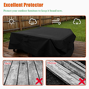 WOMACO Rectangular/Oval Patio Table Cover, Veranda Waterproof Outdoor Table Cover, Heavy Duty Outside Furniture Dining Table Chair Cover 72 in (75"L x 57"W x 27.6"H)