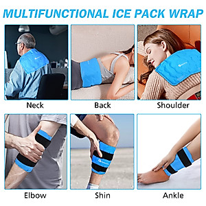 RelaxCoo XXL Knee Ice Pack Wrap Around Entire Knee After Surgery, Gel Ice Pack for Knee Injuries Reusable, Large Cold Pack for Pain Relief, Swelling