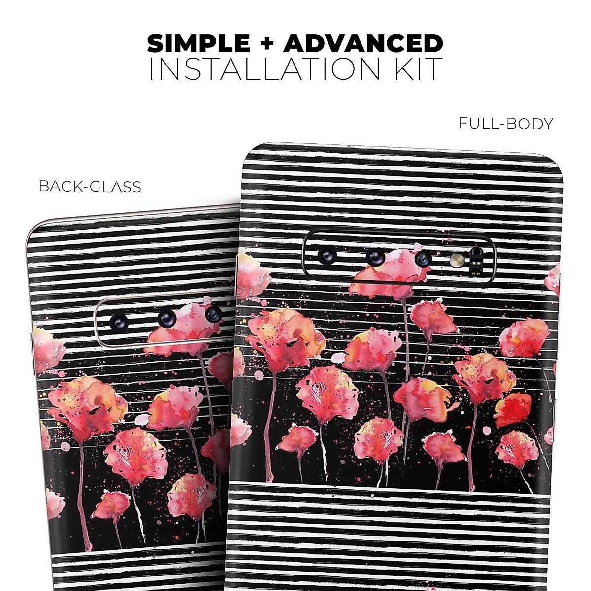 DesignSkinz Karamfila Watercolo Poppies V1 Protective Vinyl Decal Wrap Skin Cover Compatible with The Samsung Galaxy S20 (Screen Trim & Back Glass Skin)