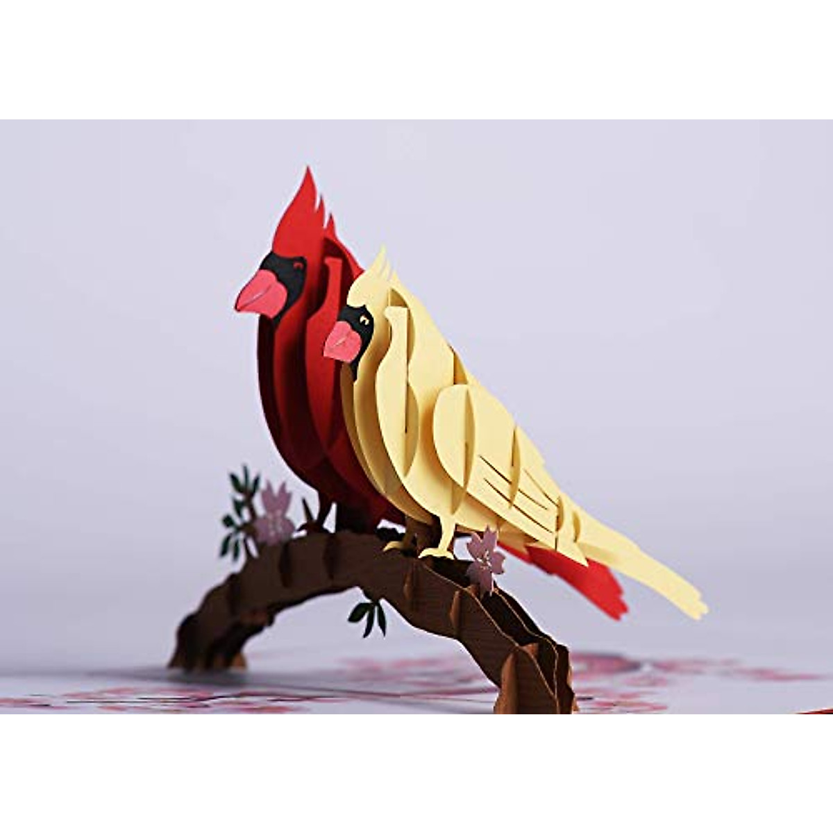 3D Popup Card of Cardinal Bird, Paper Art & Handicrafts, Greeting Cards, Handmade Gifts by PQDGlobal (Cardinal couple)
