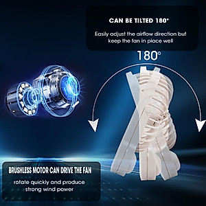 MYMULIKE Battery Operated Small Desk Fan,Portable 3 Speed USB Rechargeable Fan With LED Display， 3000mAh 180° Tilt Folding Personal Fan for Bedroom Home Office Outdoor Trip