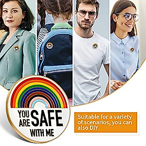 YOU ARE SAFE WITH ME,Enamel Pins,Pride Pins,Pins for Backpacks,Rainbow Pin for Clothing Jacket Hat Decoration, for Doctor Teacher Medical Students Pins,Cute Funny Jewelry Gift