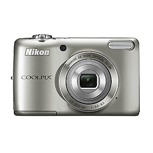 Nikon COOLPIX L26 16.1 MP Digital Camera with 5x Zoom NIKKOR Glass Lens and 3-inch LCD (Silver) (OLD MODEL)