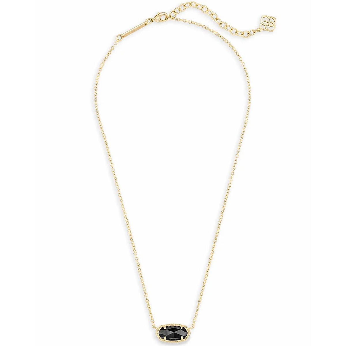 Kendra Scott Elisa Pendant Necklace for Women, Fashion Jewelry, 14k Gold-Plated, Black