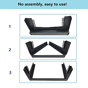 JINGCHENGMEI 4U Desktop Server Rack 19 inches Open Frame Rack- 2 Post Free-Standing Rack Switch Depth for Patch Panel, Data, AV, IT,Studio or Computer Equipment (JCM-DT4URack)