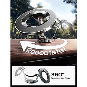 LISEN for MagSafe Car Mount, [24 Strong Magnet] 360° Rotation Magnetic Phone Holder for Car, iPhone Car Holder Mount Dash Phone Mount Car Fit for iPhone 15 14 13 12 Pro Max Plus Mini MagSafe Cases