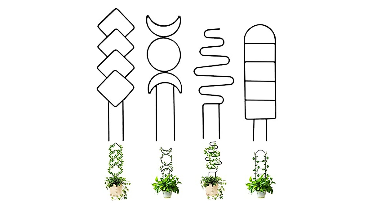 Stylish 4-Piece Metal Trellis Set for Indoor Garden Support