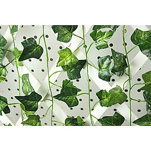 Gooteff 84 Ft Fake Plants Artificial Ivy Leaf Greenery Garland Plants Fake Hanging Vine Garland Fake Leaves for Party Garden Office Christmas Wedding Wall Home Decor（12 Pack）