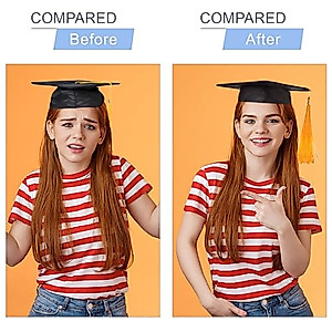 Viabty Graduation Cap Headband, Secure Your Grad Cap and Your Hairstyle, Firm Anti-Fall Hair Band for Graduation Cap, 2Pcs Black