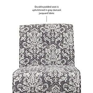 Linon Coco Accent Chair, Gray Damask