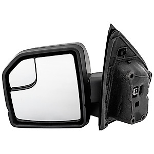 Kool Vue Mirror Compatible with 2015-2020 Ford F-150 Driver Side Manual Folding, Textured Black, With Blind Spot Glass, Power Glass, 8-pin square connector