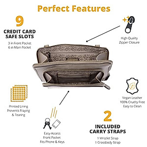 Joy Susan Women’s Brushed Mini Convertible Zip Around Wristlet