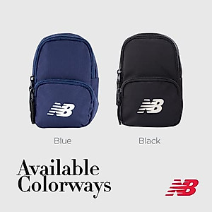 Concept One New Balance Mini Backpack, Micro Travel Shoulder Bag with Adjustable Straps for Men and Women, Blue, 7 Inch