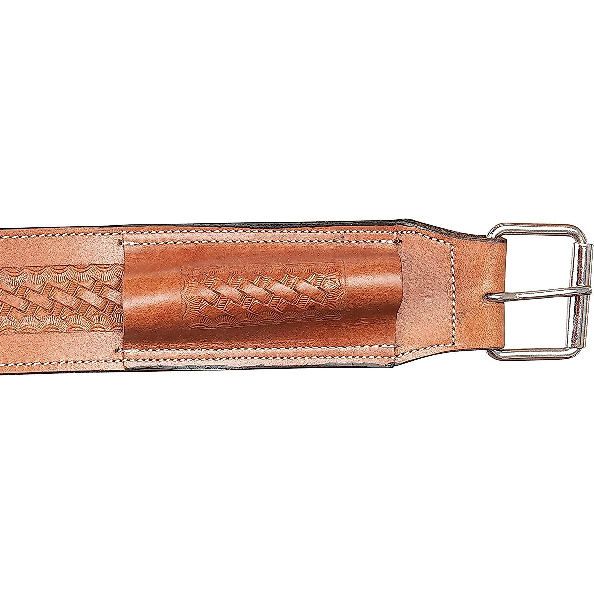 RAJ INTERNATIONAL Back Cinch Strap Western Horse Saddle Bucking Strap Rear Girth Flank Cinch Smooth Leather Size Length: 40 Buckle to Buckle & Width: 2.75 with 2 Buckles