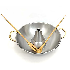 JapanBargain 3789, Bamboo Cooking Chopsticks with Spoon and Fork 3-in-1 Taste and Cook Cooking Utensil for Deep Frying Shabu Hot Pot Noodles, 13 inch Long, 1 Pair