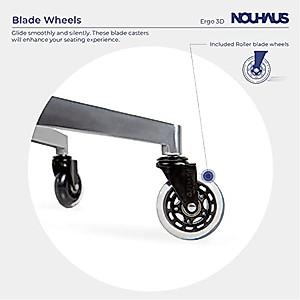 NOUHAUS Ergo3D Ergonomic Office Chair - Rolling Desk Chair with 4D Adjustable Armrest, 3D Lumbar Support and Blade Wheels - Mesh Computer Chair, Office Chairs, Executive Swivel Chair (Grey)