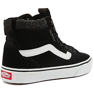 Vans Women's High-Top Sneaker, Suede Black White, 9