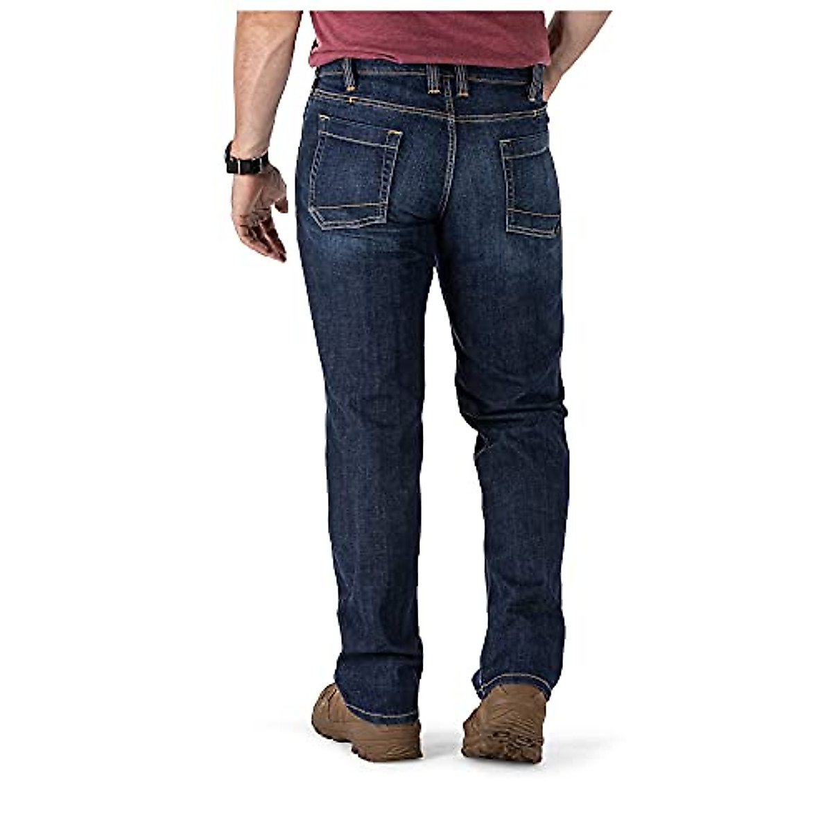5.11 Tactical Men's Defender-Flex Straight Jeans, Mechanical Stretch Fabric, Classic Pockets, Style 74477, Stone Wash Indigo, 32W X 34L