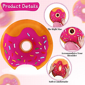 GlikCeil 1 Pack Donut Piercing Pillow for Ear Pain 12.6 Inch Ear Pillow for Side Sleeping Pink Donut Pillow for Ear with Sprinkles Doughnut Stuffed Cushion with Hole for Side Sleeper Chair Party Decor