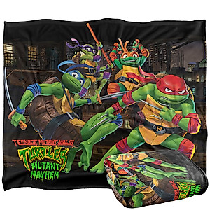 Teenage Mutant Ninja Turtles: Mutant Mayhem Blanket, 50"x60" Nightly Rooftop Escapade Silky Touch Super Soft Throw Blanket