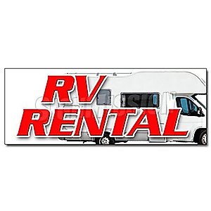 48" RV Rental Decal Sticker New Used Rent me Motorhome financing Sale