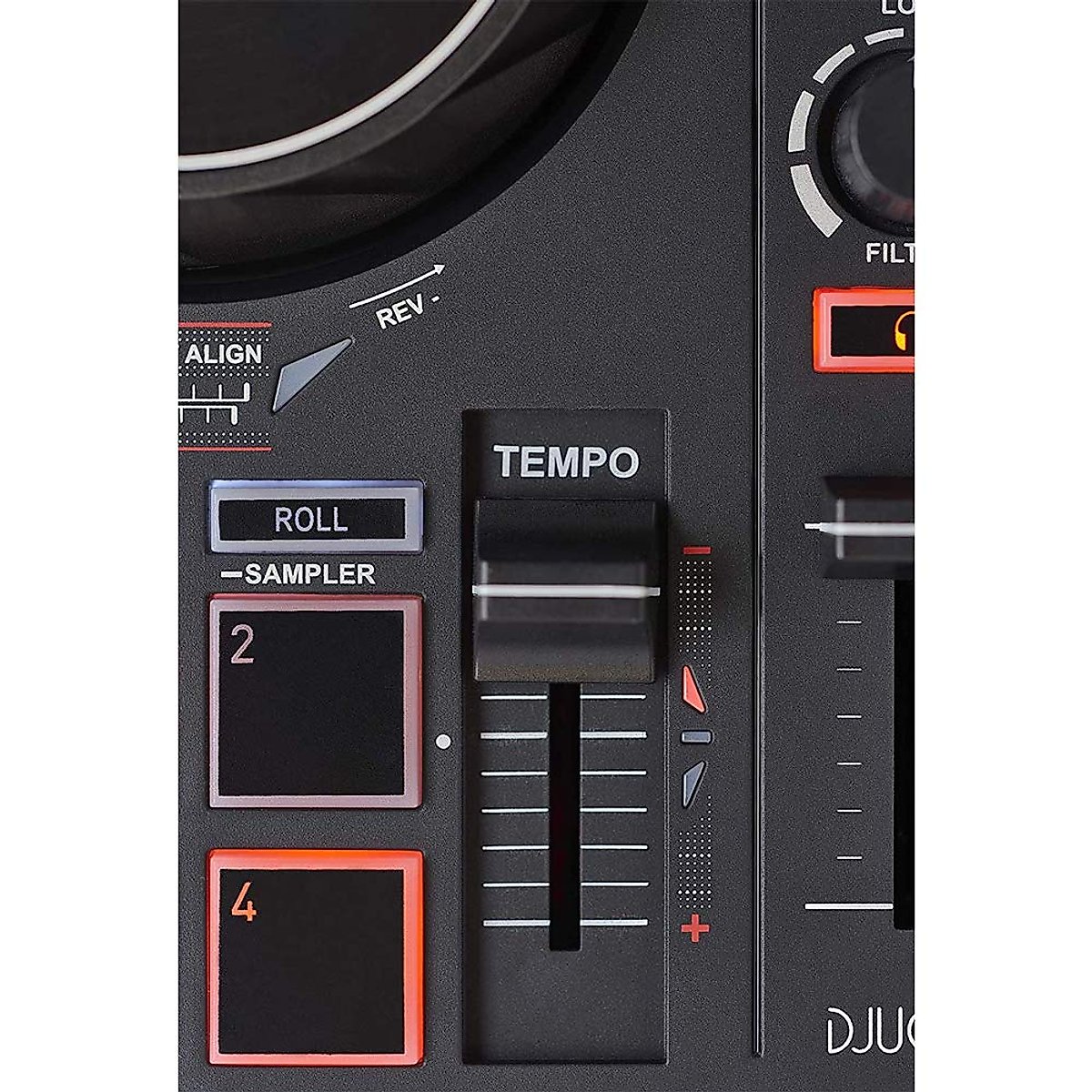 HERCULES AMS-DJC-INPULSE-200 DJControl Inpulse 200 2-Channel DJ Controller for DJUCED Bundle with Bytech Stereo Headphones DJ Style Headset (White)