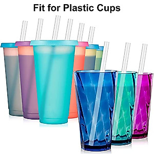 Replacement Straws for Stanley Tumbler Cups 20-40 oz, 6-Pack Reusable Thickened Plastic Clear Straws with Brush,Fit for Most Tumblers (10.4"(30oz))