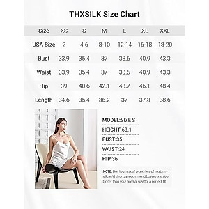 THXSILK Women's Sexy Nightgown 100% Mulberry Silk Sleepwear Round Neck Adjustable Straps Chemise Sleepwear Ivory White
