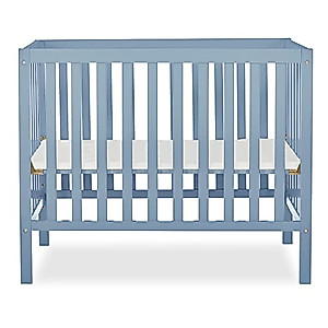 Dream On Me, Edgewood 4-in-1 Convertible Mini Crib, Dusty Blue