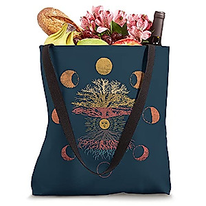 Phases of the Moon Hippie Life 60's 70's Retro Tree Vibe Tote Bag
