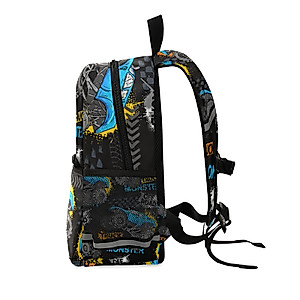 Cartoon Monster Truck Backpack Monster Jam Bookbag Kids Daypack Toddler Travel School Bag Small Mini Backpacks for boys with Chest Strap