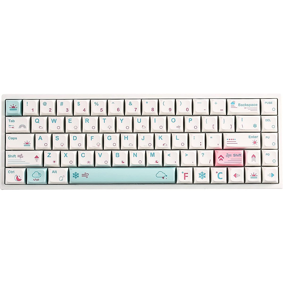 BOYI WK68 Hot Swappable RGB Mechanical Keyboard,Wireless Bluetooth 5.0/2.4G/Wired Type-C Tri-Mode PBT Sublimation Keycaps 65% Gaming Keyboard(Gateron Yellow Switch,Weather Theme XDA Keycaps)