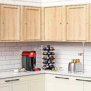 EVERIE Rotary Coffee Pod Capsules Carousel Holder Organizer Compatible with 40 Nespresso Vertuoline Capsules (Black)