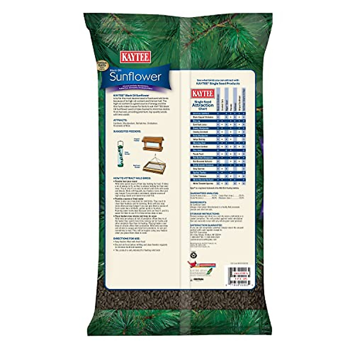 Kaytee Wild Bird Black Oil Sunflower Food, 5 Pounds