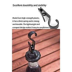 OMUKY Light Hook Multifunctional Tent Canopy Clip Outdoor Camping Equipment Accessories Practical Clothespin 4pcs (Black-4pcs)