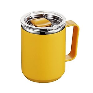 JUMOK 15.4OZ Coffee Mug with Handle, Stainless Steel Insulated Coffee Mug, Travel Mug with Lid, Smoothie Cup, Tea Mug