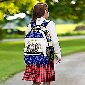 Paisley and El Salvador Flag Travel Backpack Lightweight Shoulder Bag Daypack for Work Office