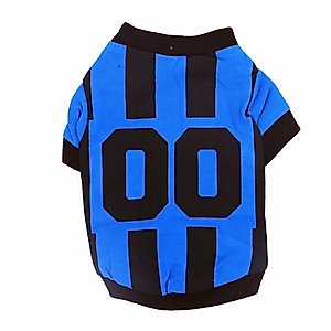 BOLUBILUY Dog Shirts Cotton T-Shirt Soft Clothes,Basic Breathable Football Bottoming Shirt for Small Cat Puppy Vest