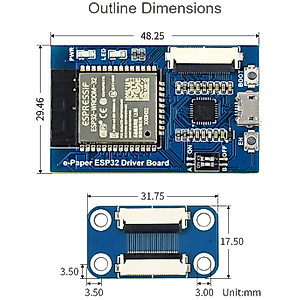 waveshare Universal e-Paper Driver Board with WiFi/Bluetoth SoC ESP32 onboard Support Various SPI e-Paper Raw Panels