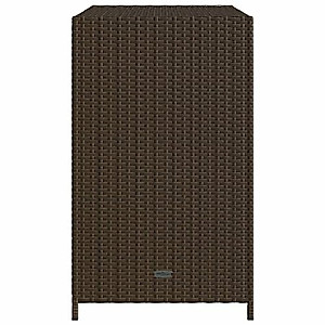 loibinfen Wicker Outdoor Storage Cabinet with Two Doors, Freestanding Outdoor Patio Storage Unit, Rattan Deck Box, Brown 32.7"x17.7"x29.9" Poly Rattan, -83