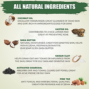 The Black Stuff Pine Tar Soap - Mens Bar Soap Made with Pine Tar, Organic Ingredients and Essential Oils - Handmade Cold Process Body Soap for Men - Moisturizing and Cleansing organic Bath Soaps