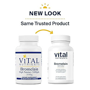 Vital Nutrients Bromelain | Vegan Supplement to Support Digestion and Maintain Healthy Tissue* | Digestive Enzyme from Pineapple with 2400 GDU | Gluten, Dairy and Soy Free | 60 Capsules
