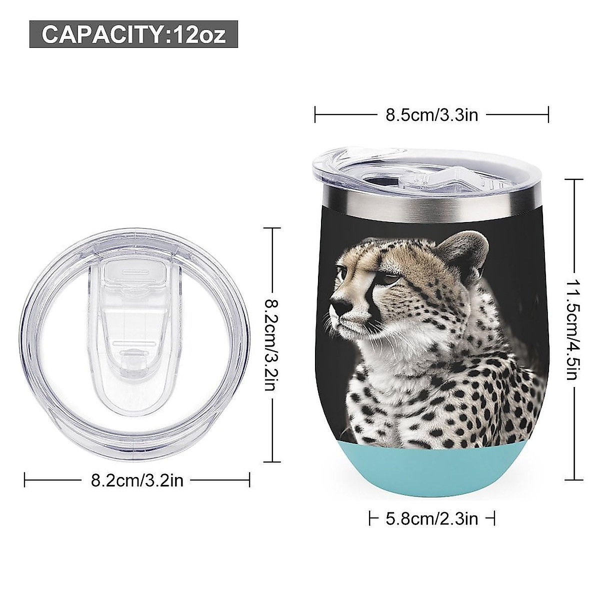 Stainless Steel Insulated Cup, Cheetah Print 304 Stainless Steel, Smooth Round Rim Ideal for Office, Home, And Gift Giving