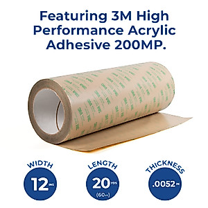3M Adhesive Transfer Tape 468MP Heavy Duty-Adhesive (12 in x 20yds) Assemble, Bond, Laminate