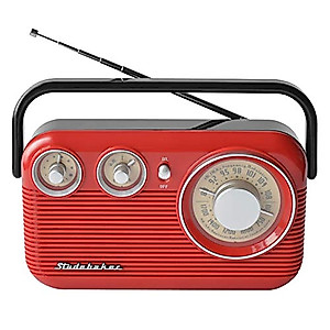Studebaker SB2003 Retro Portable AM/FM Radio (red/Black)