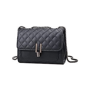 YXBQueen Designer Crossbody Bags for Women Quilted Handbag lattice Bag small Black Purses with Gold Chain strap