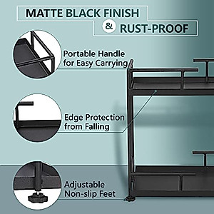 Butizone 2 Tier Bathroom Countertop Organizer, Counter Standing Rack, Kitchen Spice Rack, Vanity Cosmetic Holder, Under Sink Organizer for Bathroom, Kitchen, Living Room, Dressing Table, Office