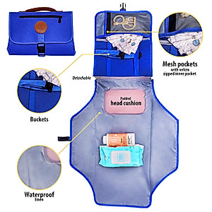 Portable Changing Pad for Baby - Diaper Changing Pad Portable - Waterproof, Foldable and Easy to Clean Travel Baby Changing Pad Mat - Lightweight Diaper Clutch Bag for Parents on The Go.