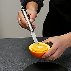 Klyuqoz Stainless Steel Grapefruit Knife, Grapefruit Knife Curved Serrated Set of 2, with Grapefruit Spoons and Fruit knife, for Grapefruit Oranges Lemon Kitchen Gadget